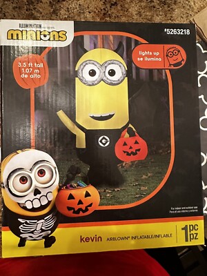 Inflatable Kevin Minion 3.5 ft Gemmy Despicable Me Halloween Inflatable ...