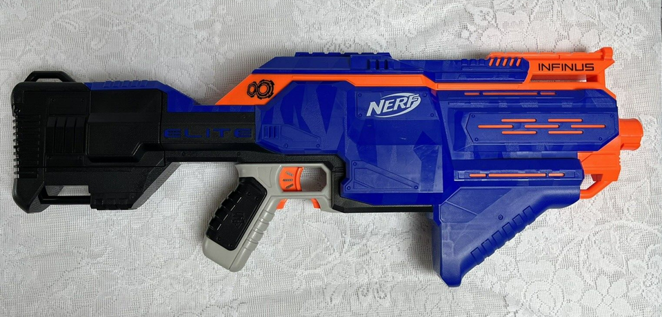 NERF Gun INFINUS N-STRIKE ELITE Motorized Blaster W/ 30 Round Ammo Drum ...