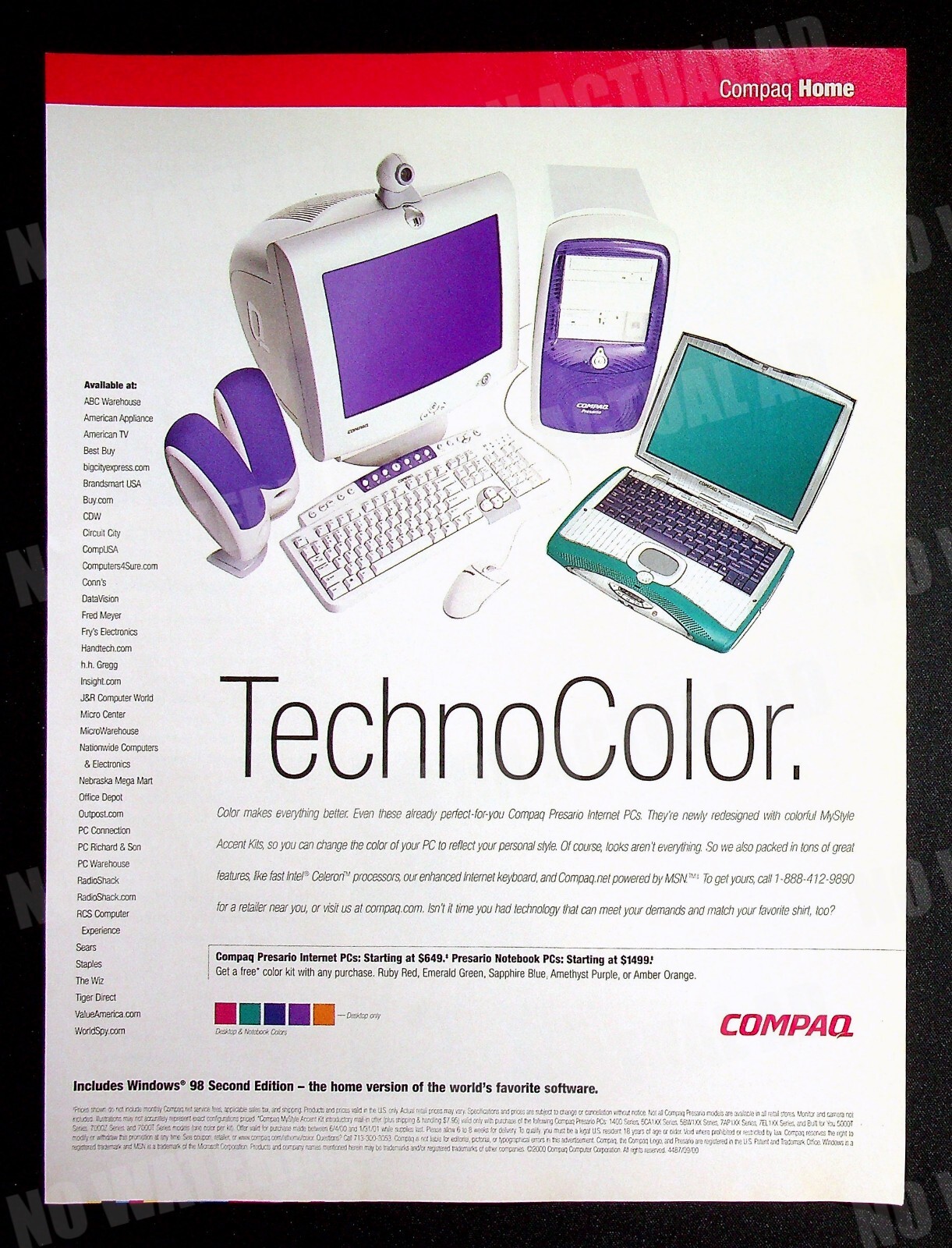 Compaq Presario PC Computer & Monitor 2000 Trade Print Magazine Ad ...