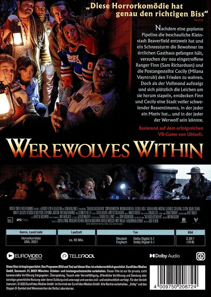 Werewolves Within (DVD) Sam Richardson Milana Vayntrub Josh Ruben (UK ...