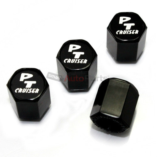 (4) Chrysler PT Cruiser Logo Black ABS Tire/Wheel Stem Air Valve CAPS ...