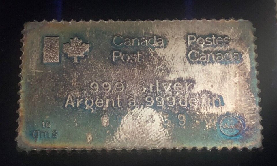 1976 Canada Post Johnson Matthey Olympic .999 Silver Bar Stamp Set-3x ...