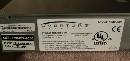 Overture Networks ISG 45+ Ethernet Over TDM Switch (5282-900) USE | eBay