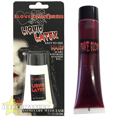 LIQUID LATEX AND BLOOD FAKE SKIN HALLOWEEN FANCY DRESS FAKE FLESH ...
