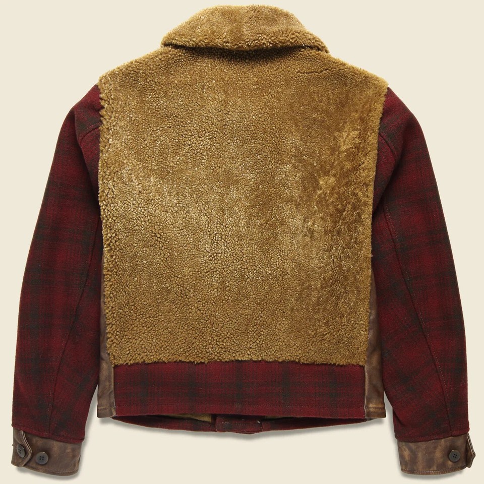 RRL Double RL Ralph Lauren Red Shearling-Lined Suede Jacket Mens Medium ...