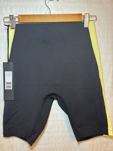 NOLI WOMEN BLACK&NEON YELLOW COMPRESSION PULL-ON BICYCLE SHORTS - "NWT ...