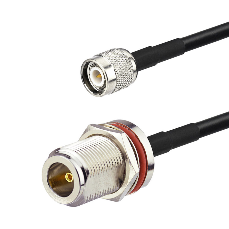 N Type female bulkhead to TNC male WLAN WiFi Coax Cable KSR195 RF ...
