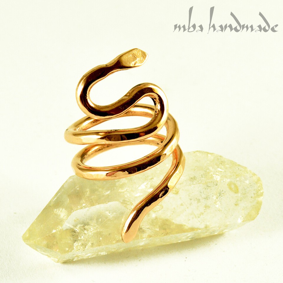 Hammered Copper Snake Ring Any Size Handmade Unique Jewelry - Spiritual ...