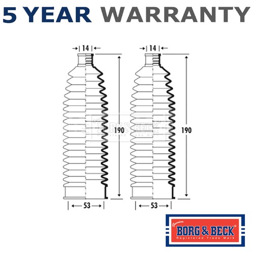 Borg & Beck Front Steering Rack Boot Set Fits Renault Megane Scenic ...