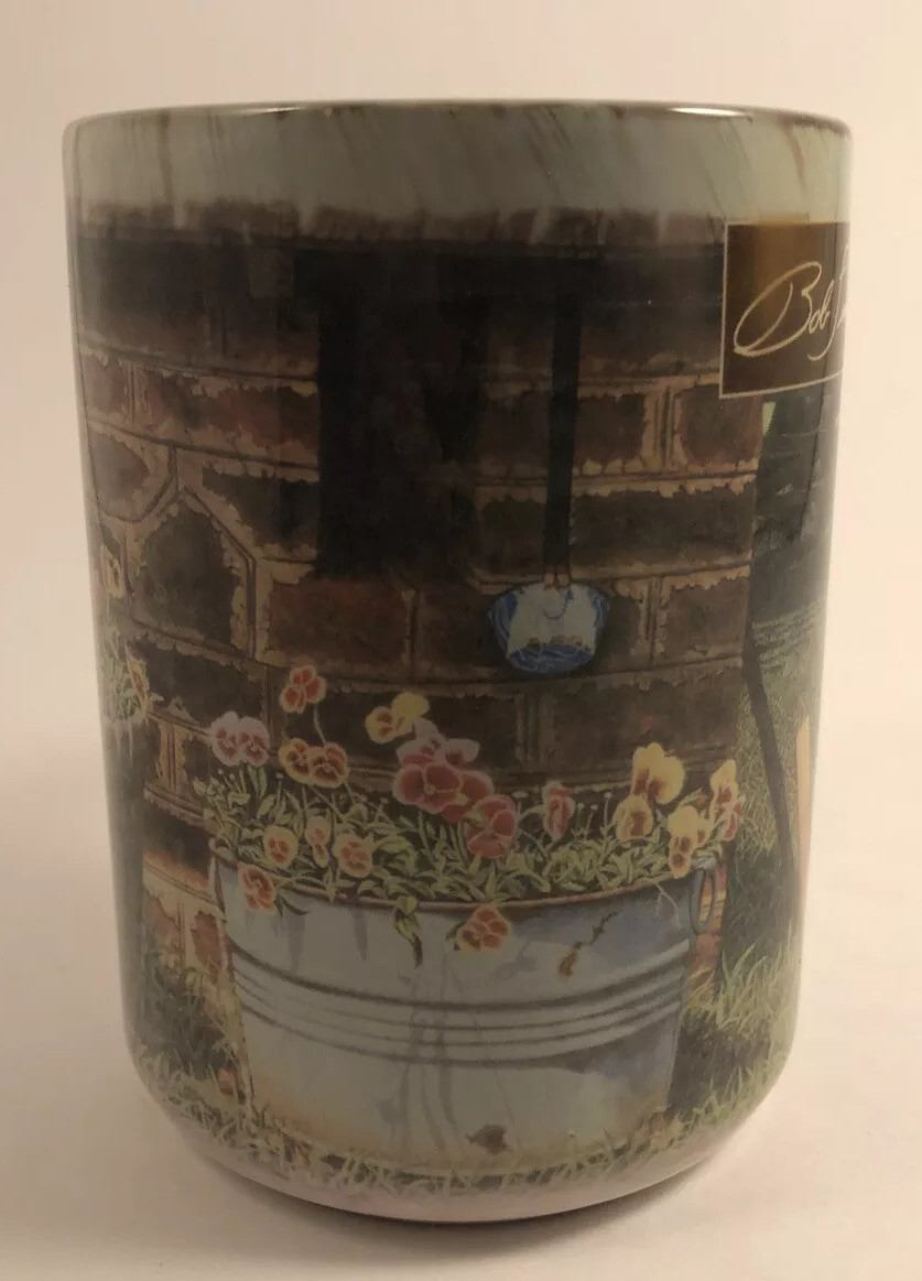 Vintage 1986 Signed Bob Timberlake Coffee mug Pansies 14 oz. | eBay