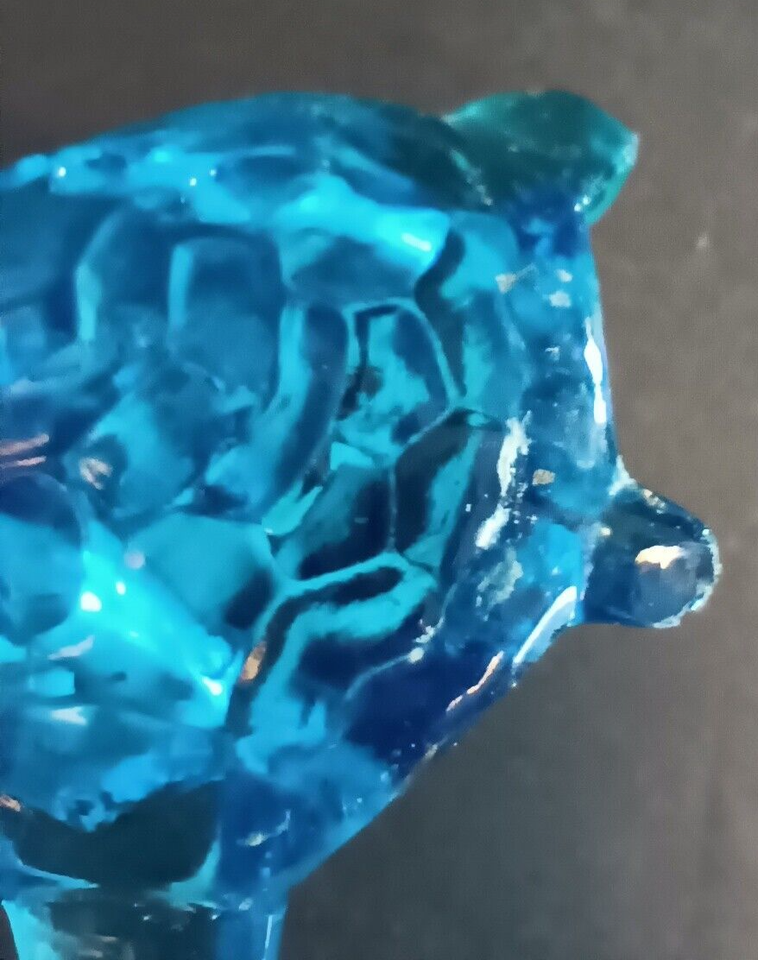 Turtle Flower Frog 6 Holes 4" Blue Northwood Glass Company Vintage | eBay