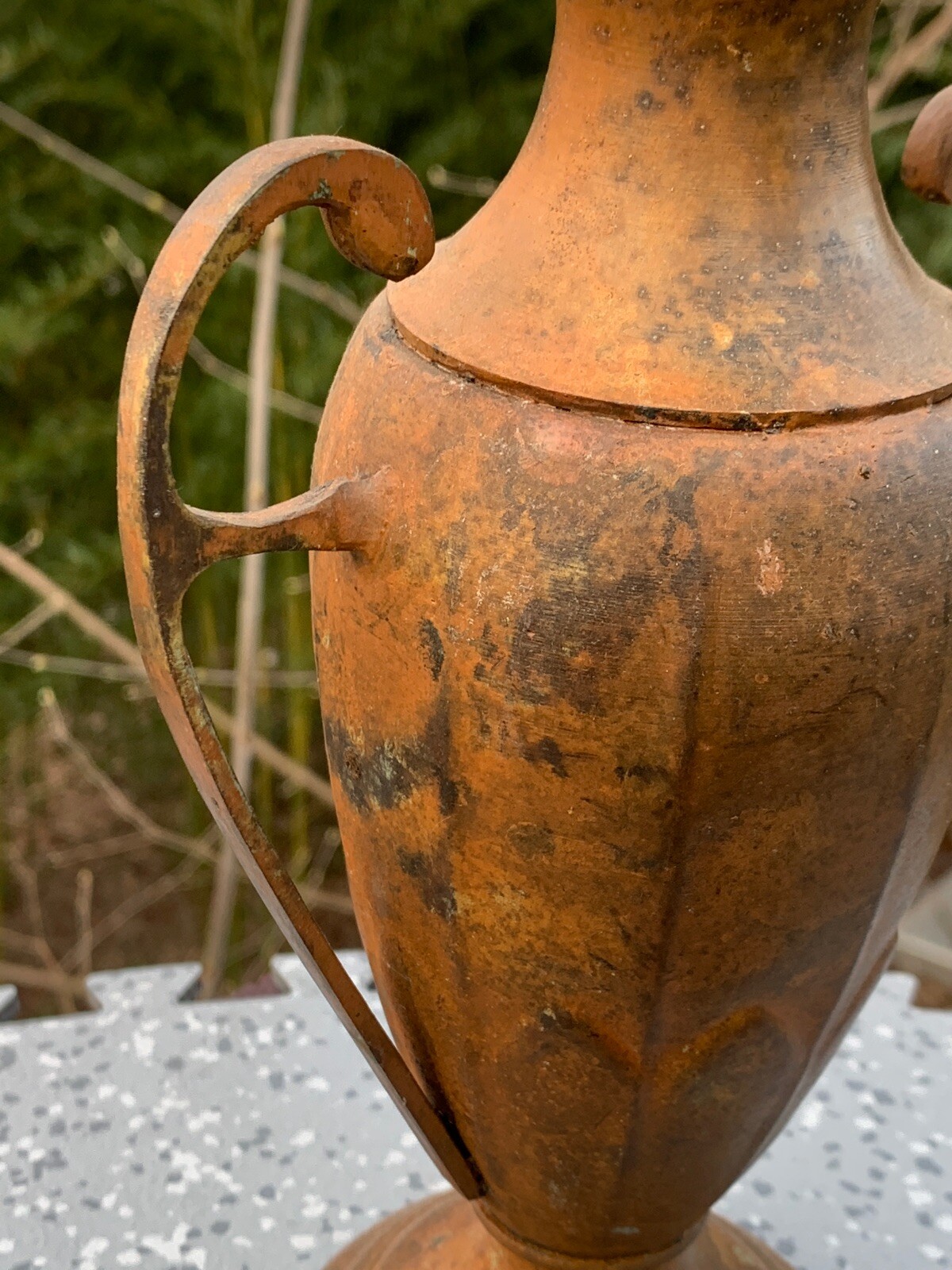 RARE Cyan Design Patina Rusted Metal Brass Vessel Genie Grecian Urn ...