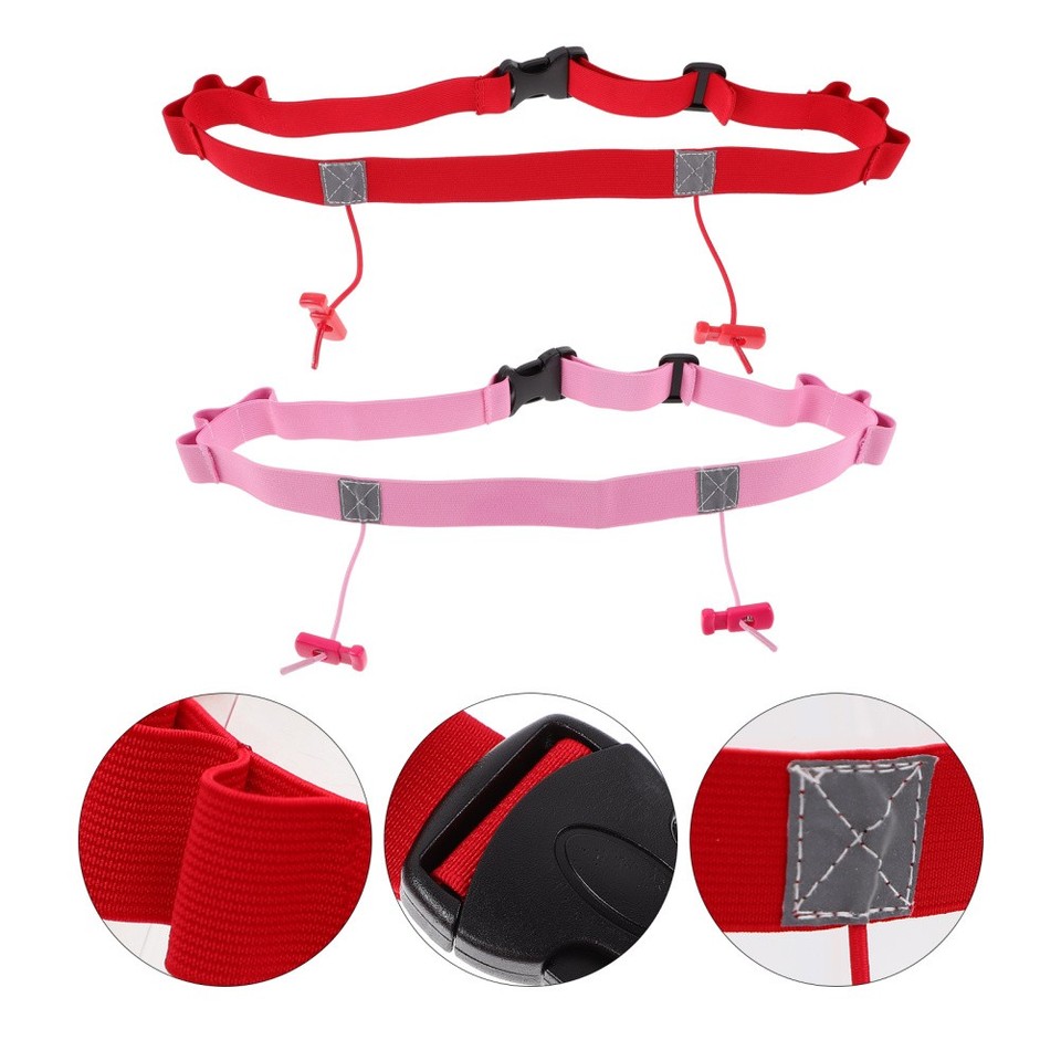 2PCS Race Number Belt Reflective Design Race Belt (Red and Pink) | eBay UK