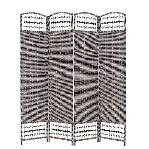 Decorative Freestanding Woven Bamboo 4 Panels Hinged Privacy Panel ...