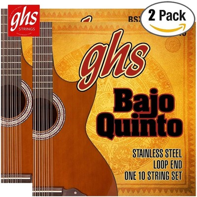 2-PACK GHS Strings 10-String Stainless Steel Bajo Quinto Strings Loop ...