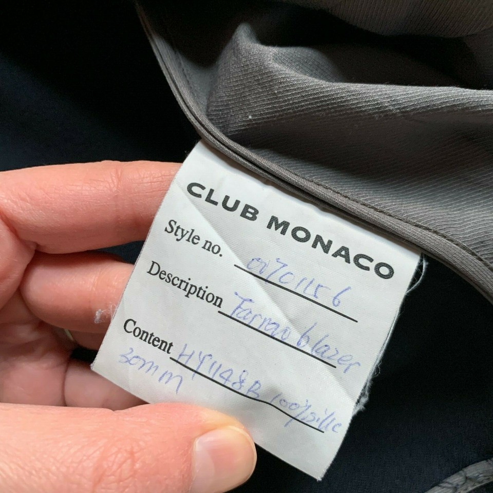 Club Monaco Blue Navy Long Sleeve Farraro Blazer Jacket Silk | eBay