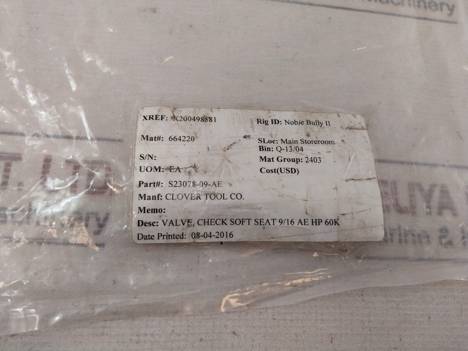 Parker Autoclave Cko9900 High Pressure O-ring Check Valves S23078-09-ae ...