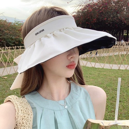 Solid Color Sun Protection Cap Sunscreen Empty Top Hat For Women | eBay