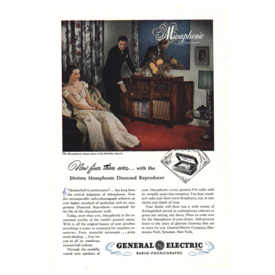 1948 GE Musaphonic: Musaphonic Diamond Reproducer Vintage Print Ad | eBay