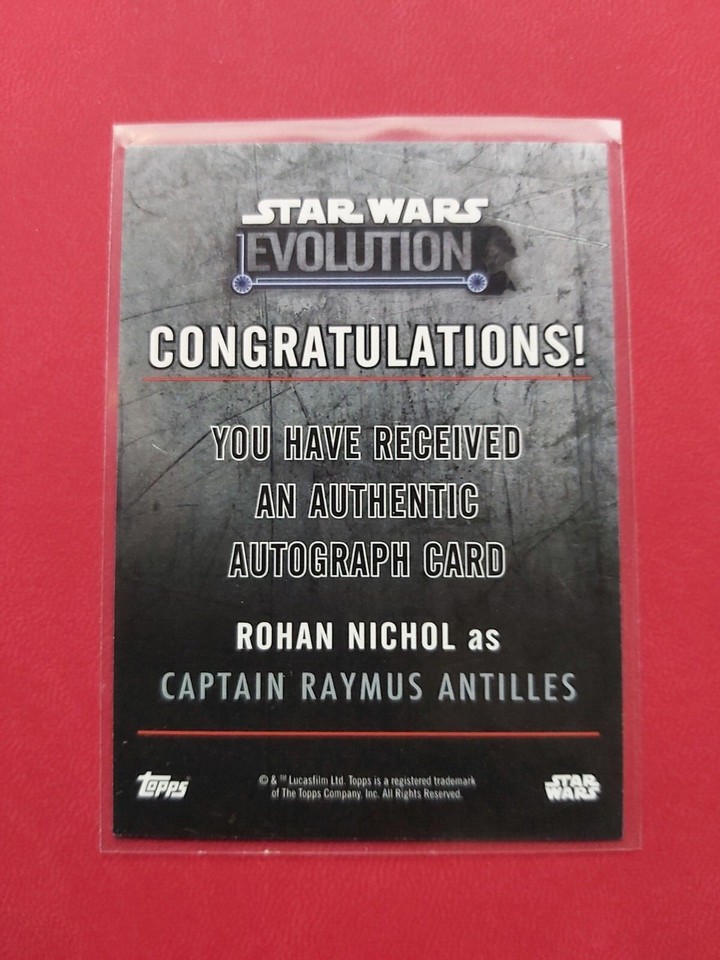 Star Wars Rohan Nichol as Captain Raymus Antilles Autograph Card Topps ...