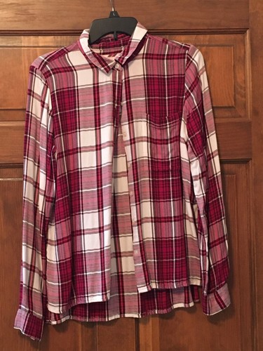 SO Perfect Long Sleeve Shirt Red/White Plaid Perfectly Soft Juniors ...