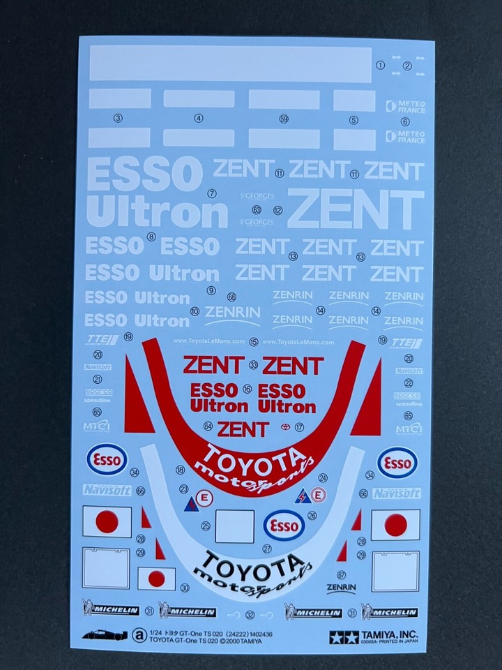 Tamiya's Decals for 1/24TOYOTA GT-One TS020.Item24222 from Japan | eBay