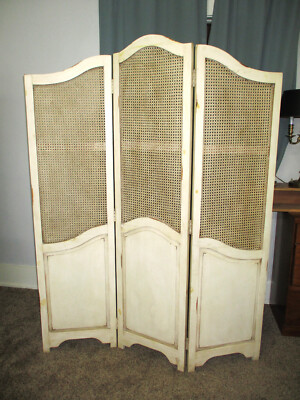 Vintage French Provincial Room Divider / Screen with Cane Top | eBay
