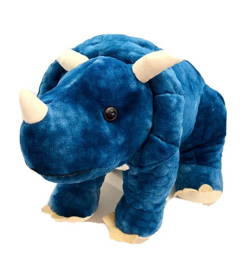 HugFun Blue Dinosaur TRICERATOPS Large Plush Stuffed Animal Soft Toy 23 ...