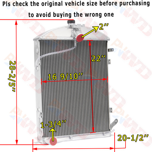3 Rows Aluminum Radiator fit 1930 1931 Ford Model AA Double A Heavy ...