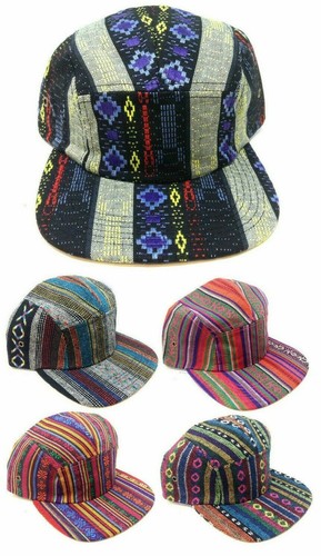 CROWN TRIBAL NATIVE AMERICAN NAVAJO AZTEC 5 PANEL CAMPER STRAPBACK HAT ...