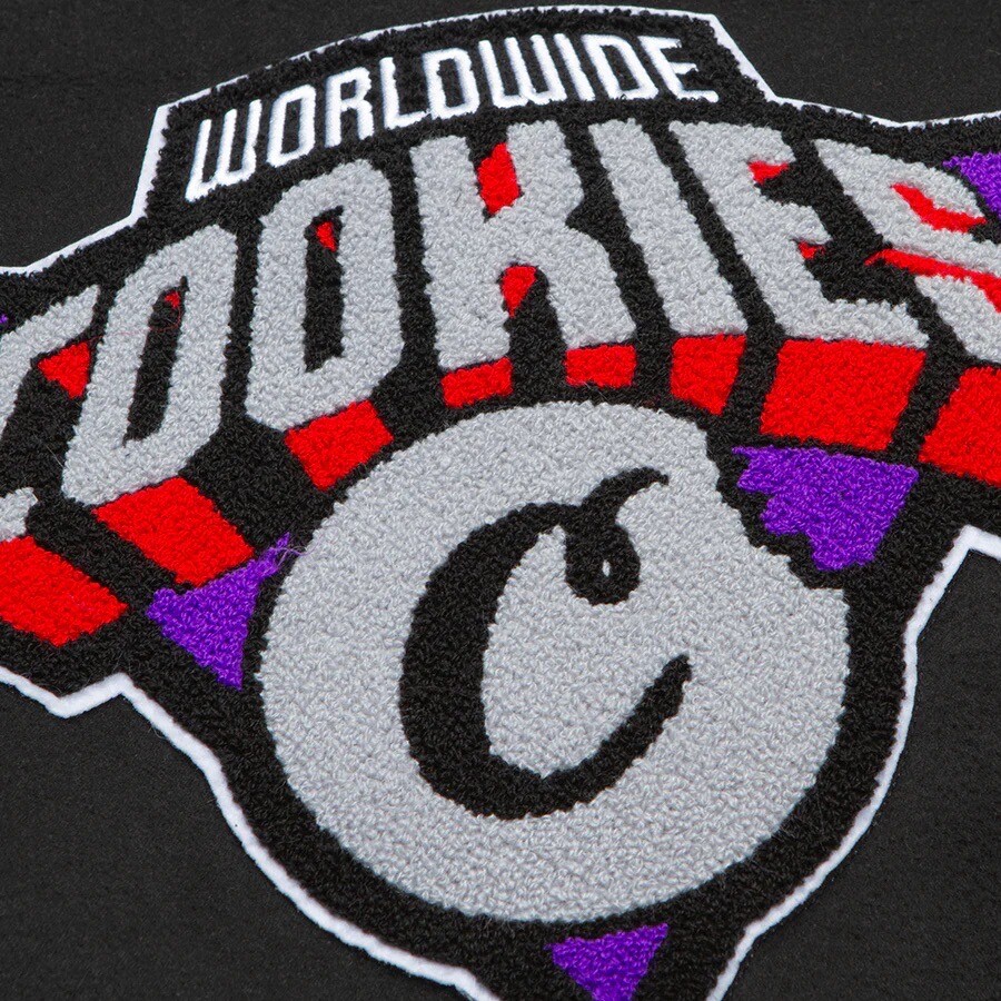 NWT Cookies SF Full Clip Melton Wool Varsity Jacket Black | eBay