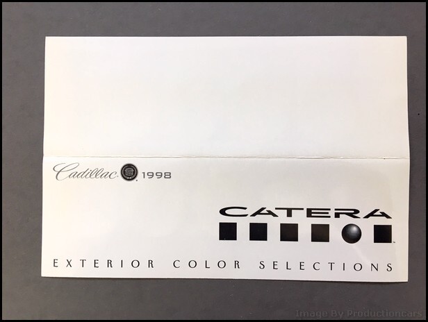 1998 Cadillac Catera Original Factory Color Paint Brochure Guide Folder ...