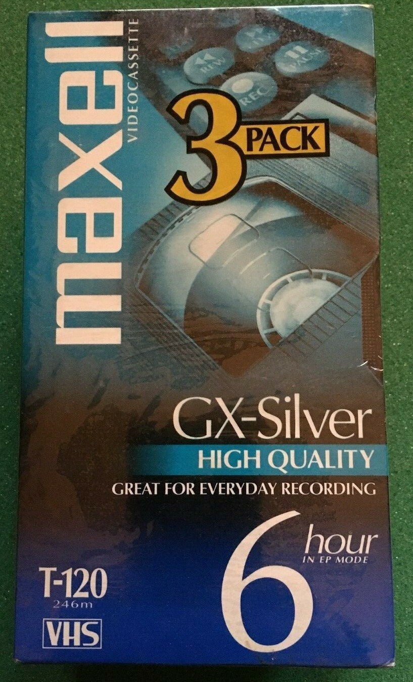NEW Blank VHS LOT OF 3 MAXELL GX-Silver T-120 High Quality VHS TAPES ...