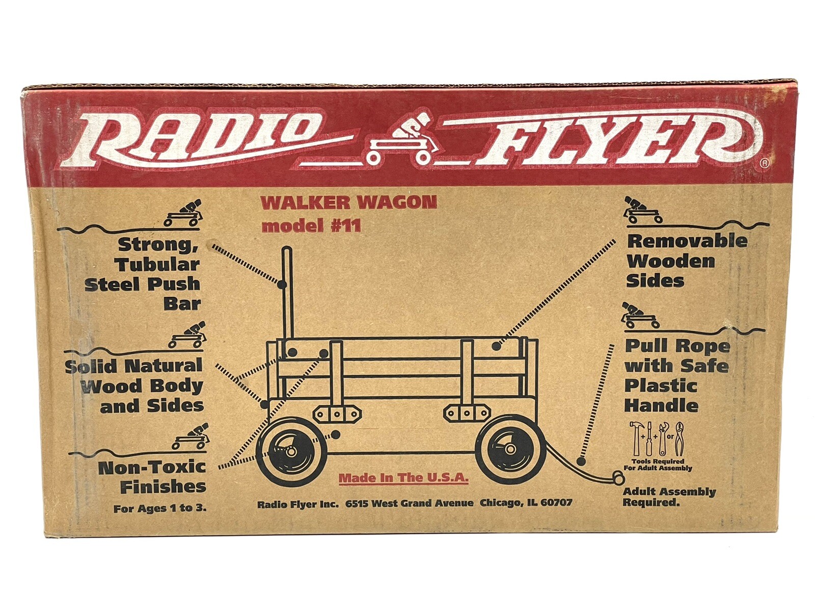Radio Flyer Kid Wagon -WALKER WAGON Vintage 90s Edition Euro Box# NY | eBay