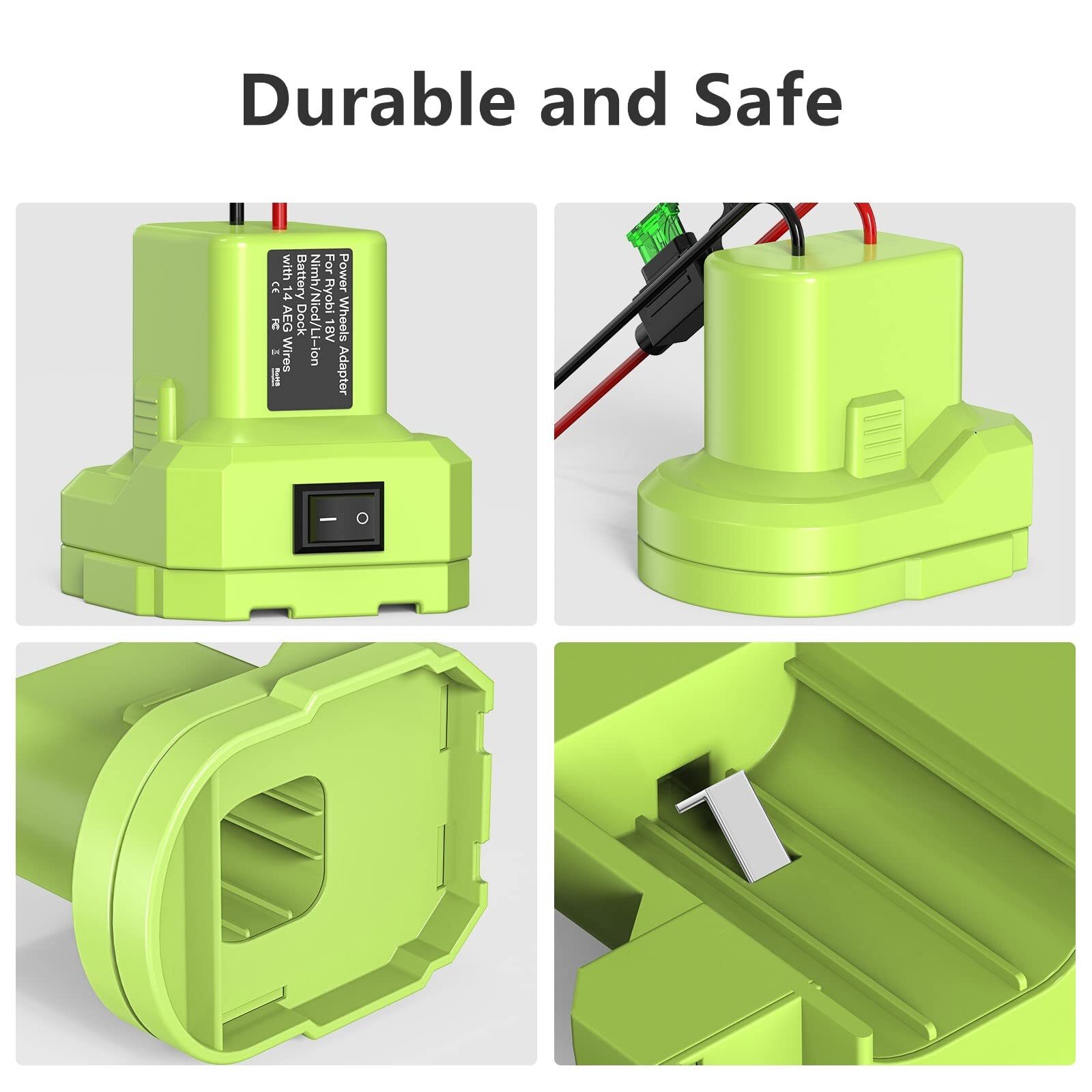 Replace 14-Gauge Wire Power Wheels Adapter Connector for Ryobi 18V ...