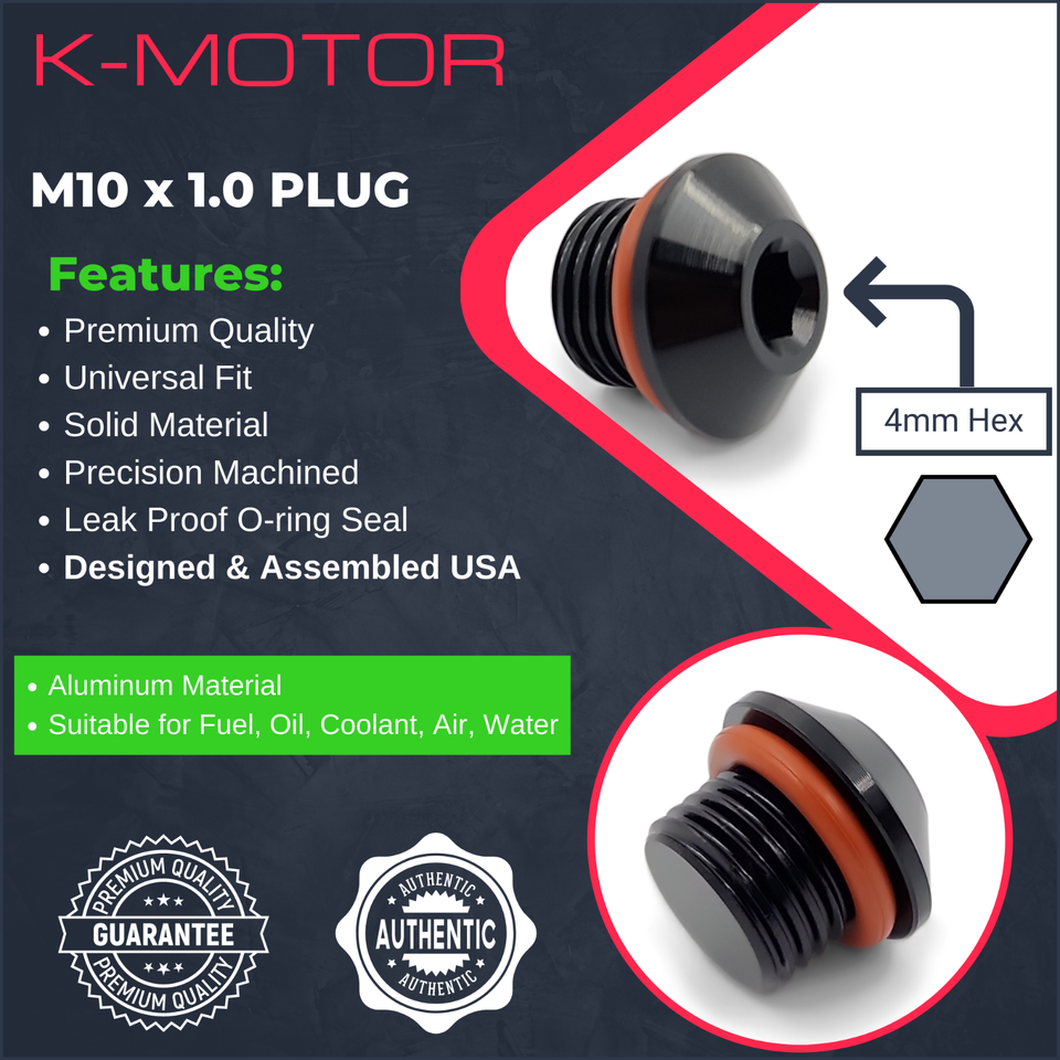 M10 x 1.0 Plug with O-ring Seal 10mm Cap | eBay