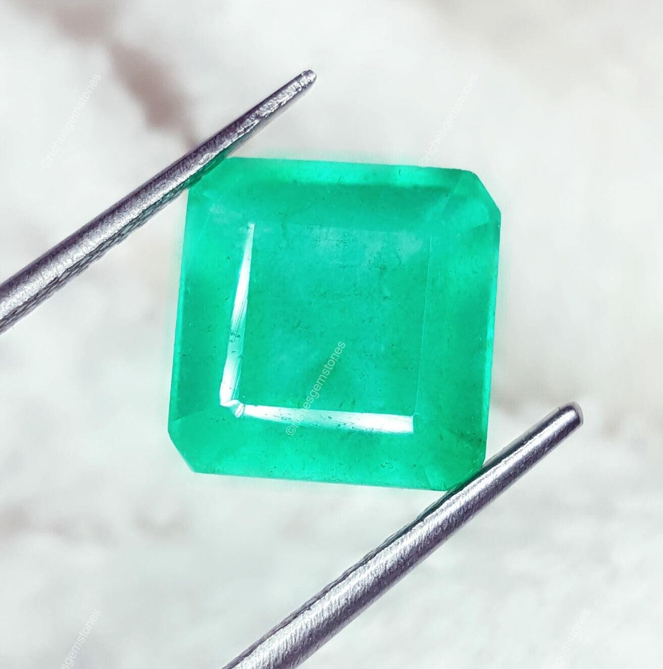 Natural Green Emerald 5.47 Ct Loose Gemstone Certified Unheated Square ...