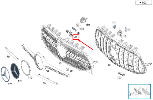 New MERCEDES-BENZ CLA C118 Radiator Grille Camera Holder A1188881200 | eBay