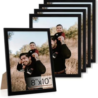 8X10 Picture Frame Set of 5,Black Photo Frames Display 8"X10" Pictures ...