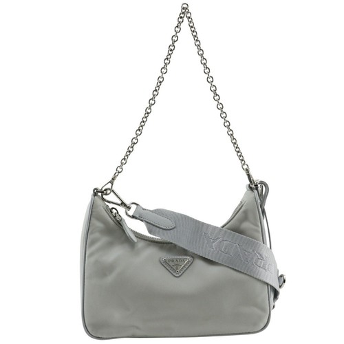 PRADA Re Edition 2005 2WAY Shoulder 1BH204 Shoulder Bag Nylon FIORDALISO Gray Wo | eBay