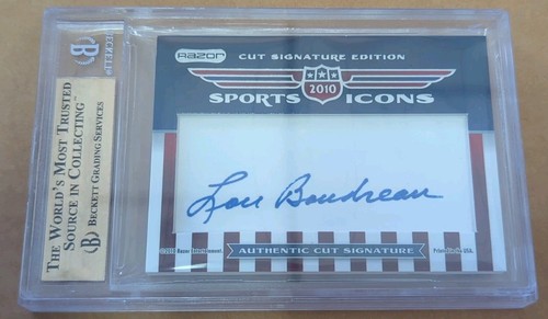 LOU BOUDREAU & RICK FERRELL 2009 Leaf Razor Icons Cut Signature ...