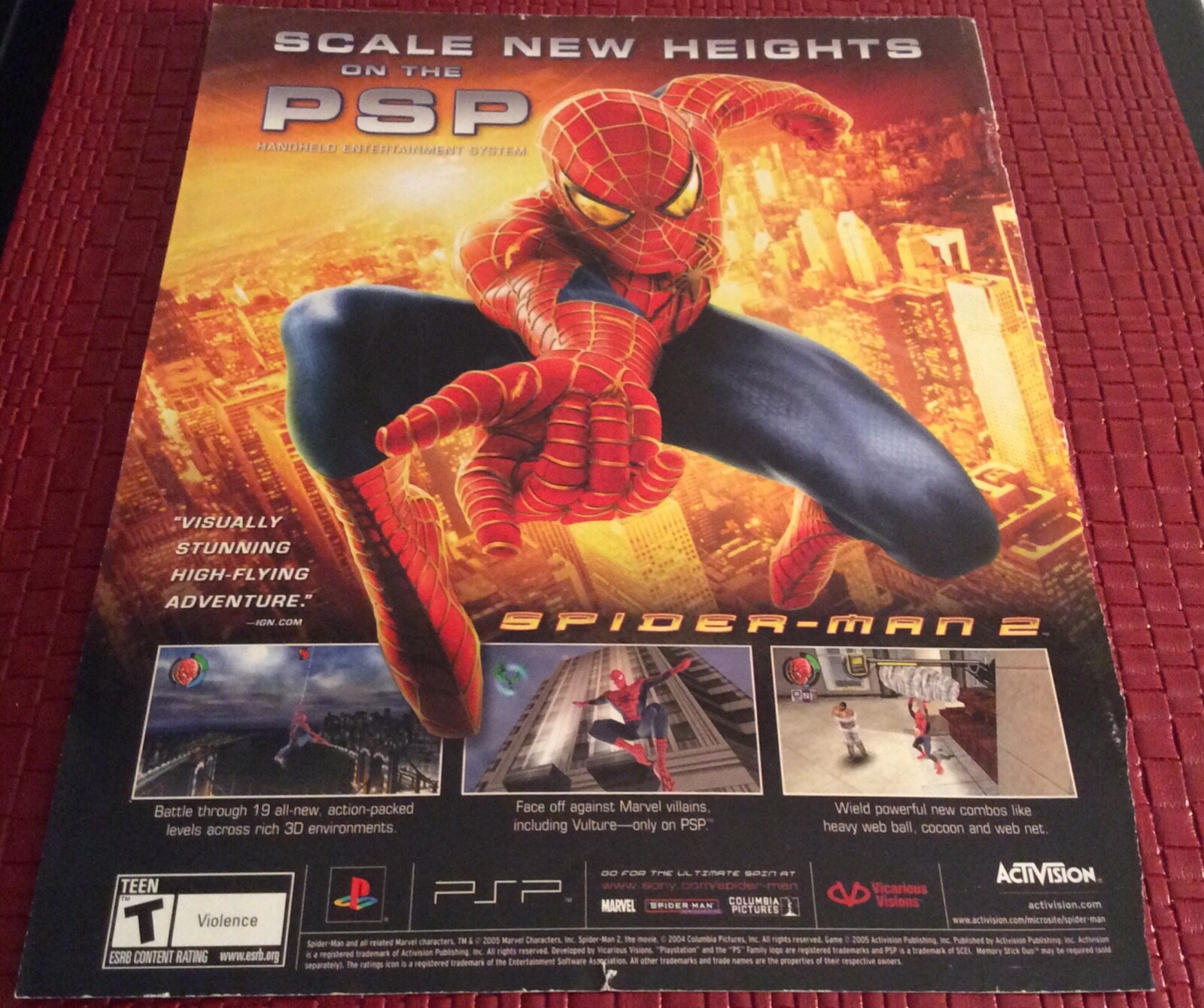 Spiderman 2 PSP Print Ad Poster 8.5x11 Art (Frame Not Included) | eBay