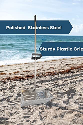 Sand Fleas Rake Stainless Steel Sand Sifter Detachable 47 Inches Long ...