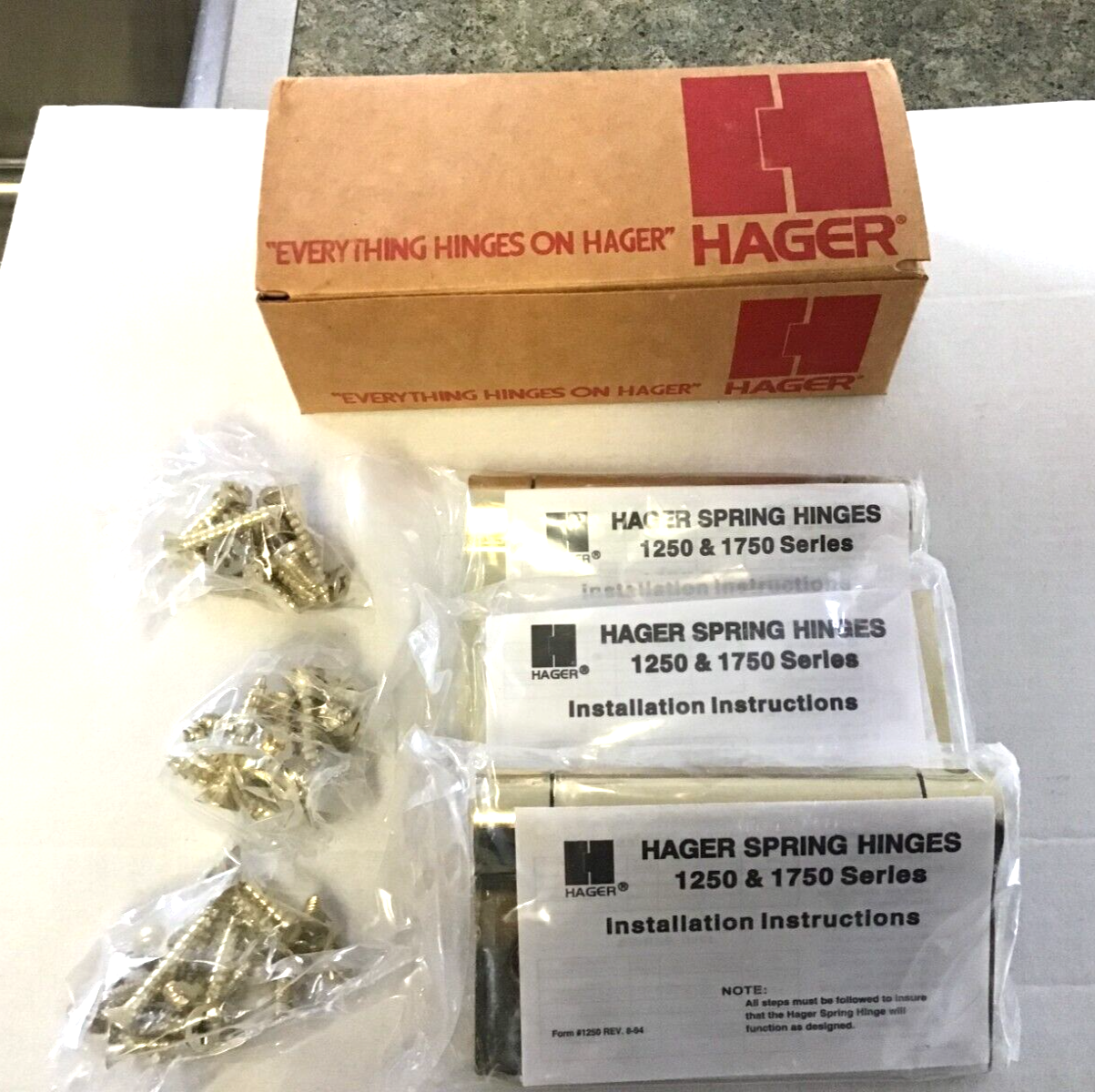 3 Boxed Hager Spring Hinges 1250 4.5"x4.5" XUS3 | eBay
