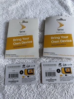 TWO (2) Sprint SIMOLW506C 3in1 Triple Cut SIM Card Kit A | eBay