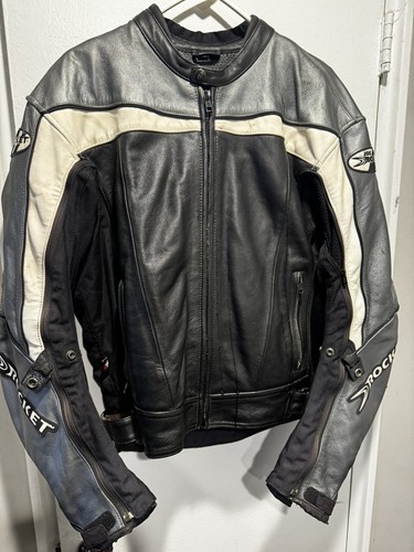 Joe Rocket Motorcycle Blaster Leather Jacket Padded Size 44 with Liner ...