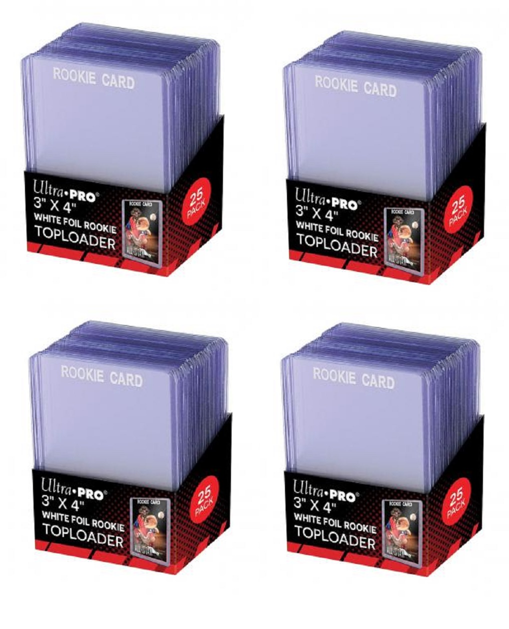 (100) Ultra Pro White Foil Rookie Card Topload Card Holder Toploaders ...