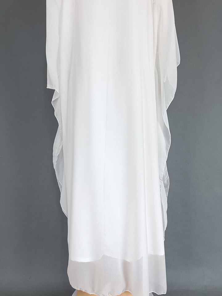 Abaya Women Chiffon Hooded Kaftan Long Dress Set Muslim Burqa Evening ...