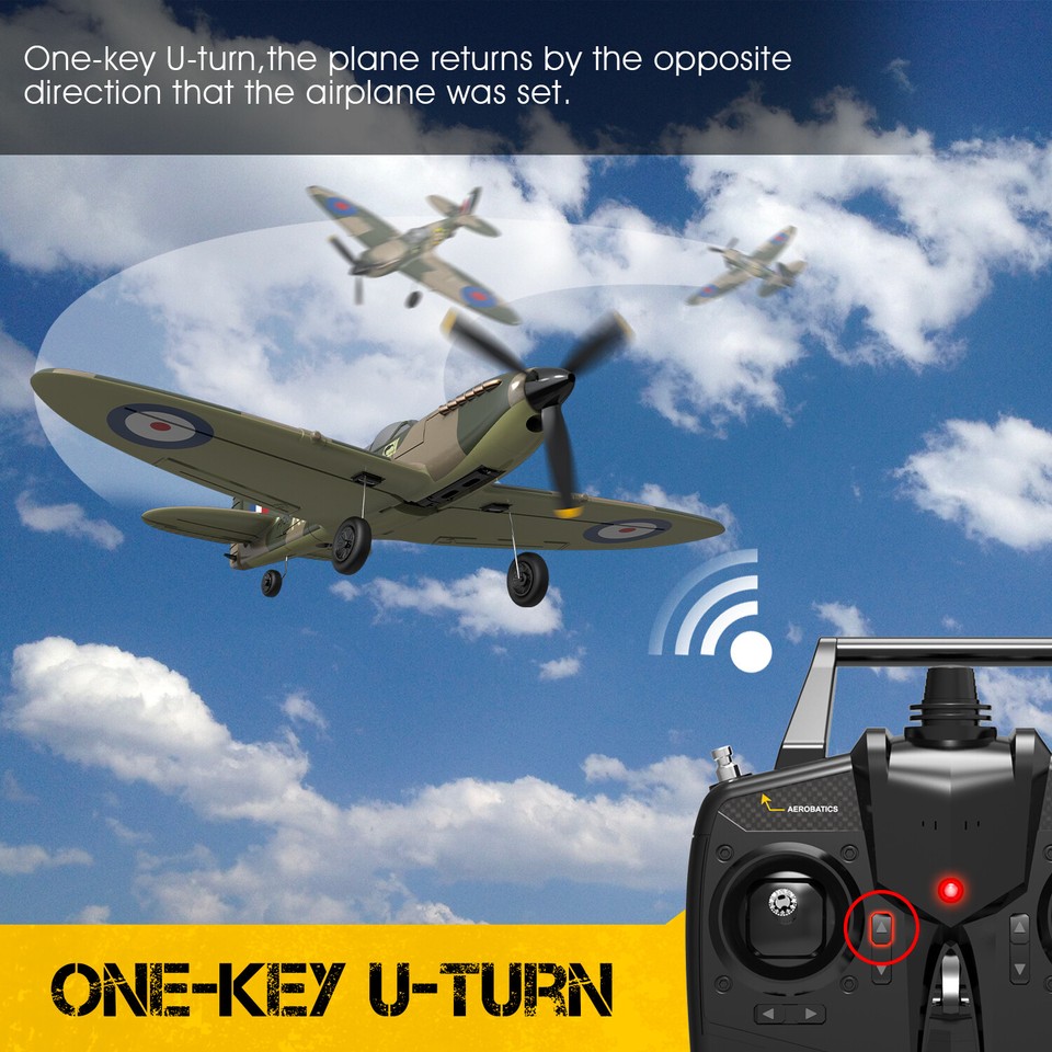 2.4gHz RC Fighter Plane Spitfire Military World War 2 Model Remote ...