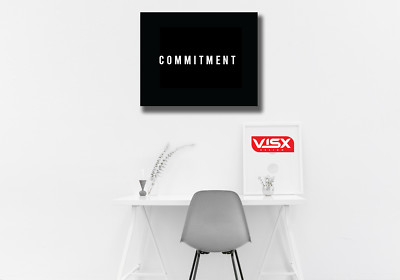 COMMITMENT Canvas Print PreStretched Motivational quote success ...